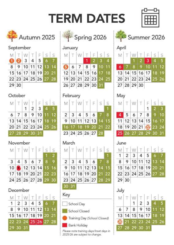 Term Dates – Overchurch Infant School